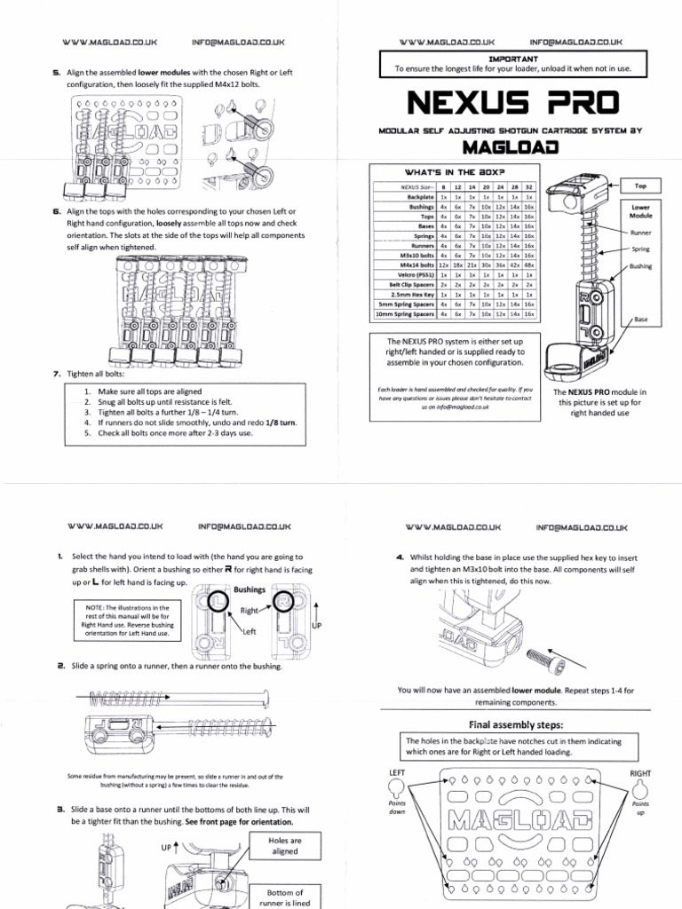 NEXUS PRO 8 Assembly Guide | PDF