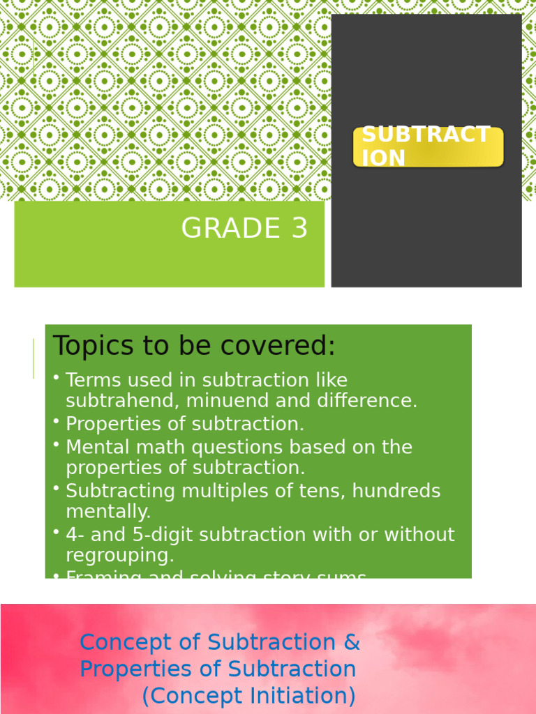Subtraction Grade 3 Final | PDF | Subtraction | Natural Environment