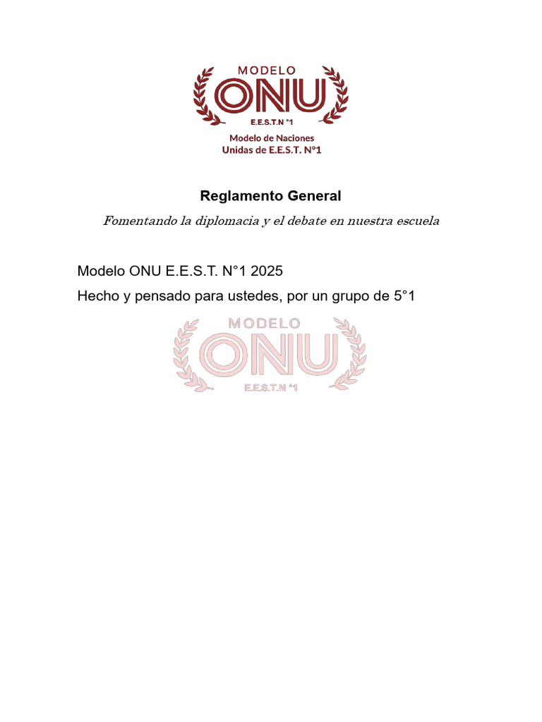 Reglamento General | PDF | Naciones Unidas | Relaciones internacionales
