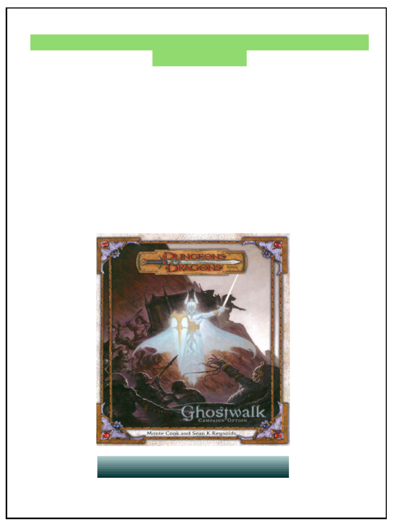 Ghostwalk 1st Edition Monte Cook & Sean K Reynolds Online Version | PDF | Wizards Of The Coast ...
