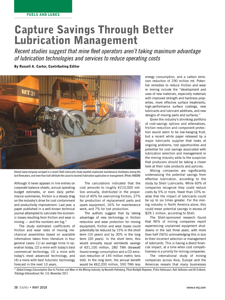 Capture Savings Through Better Lubrication Management | PDF | Lubricant ...