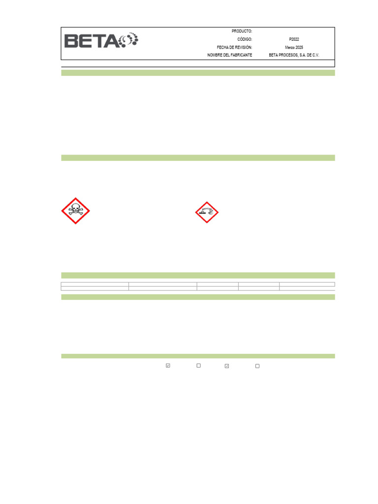 Hds HTH Hipoclorito de Calcio Granular p2022 Rev.1 | PDF | Agua | Quemar