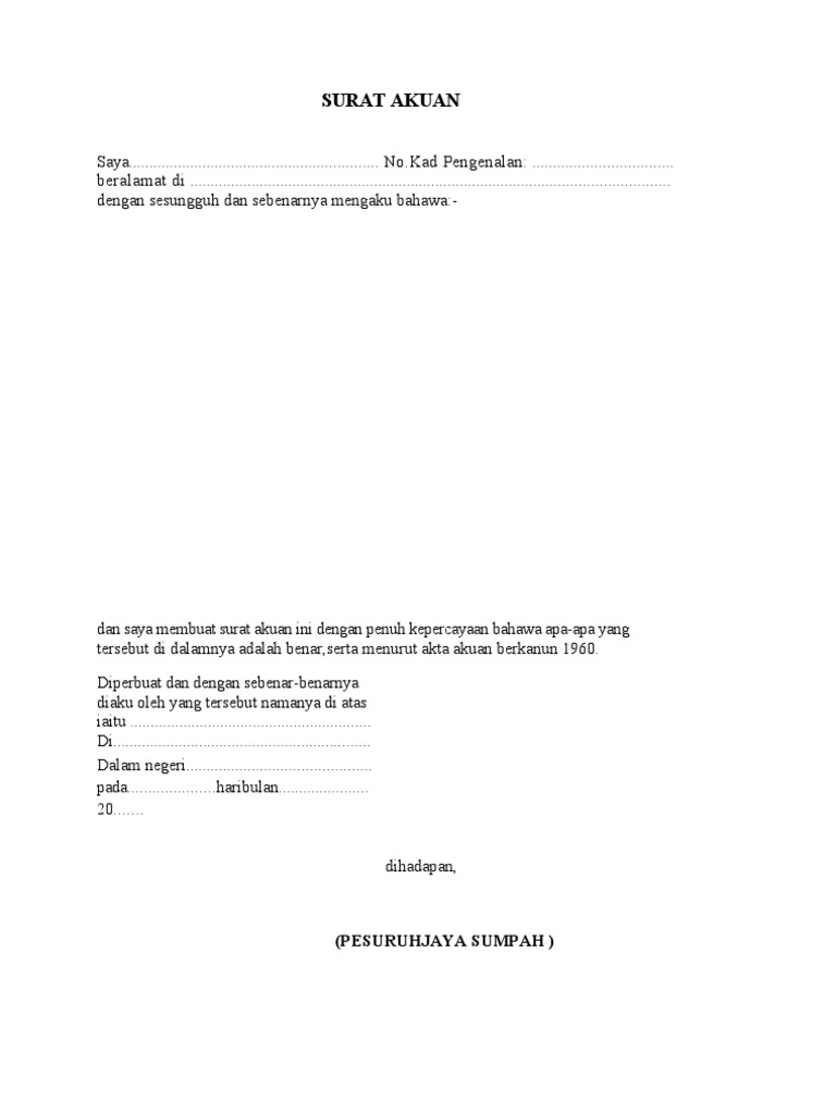 Surat Akuan Sumpah | PDF