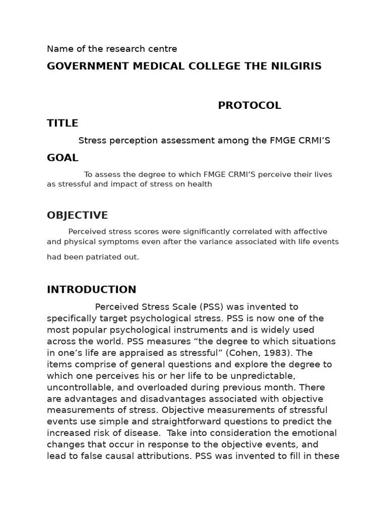 Stress Scale | PDF | Stress (Biology) | Social Psychology