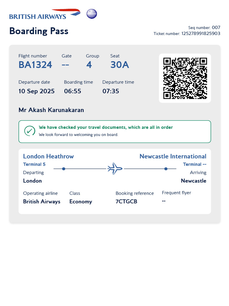 Boarding Pass | PDF