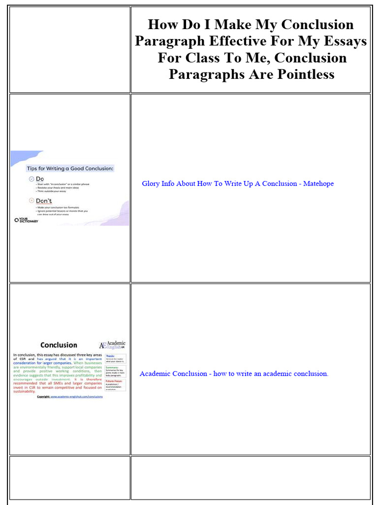 How Do I Make My Conclusion Paragraph Effective for My Essays for Class ...