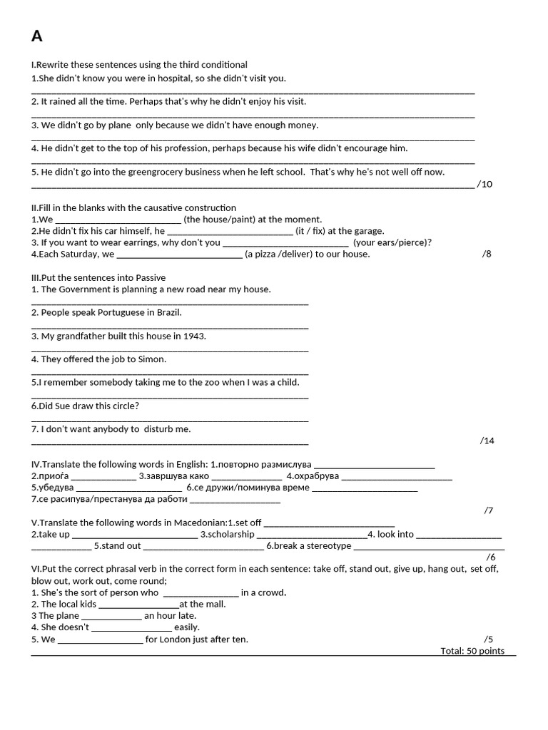Rewrite These Sentences Using The Third Conditional | PDF
