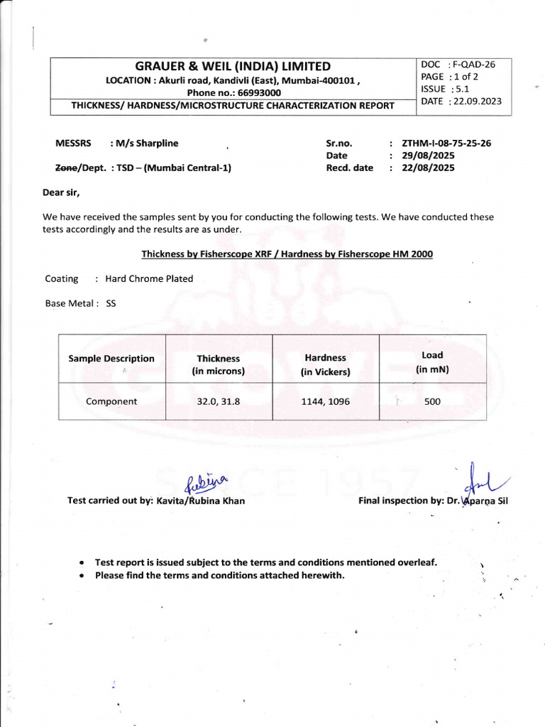 Sharpline - Hardness Report | PDF