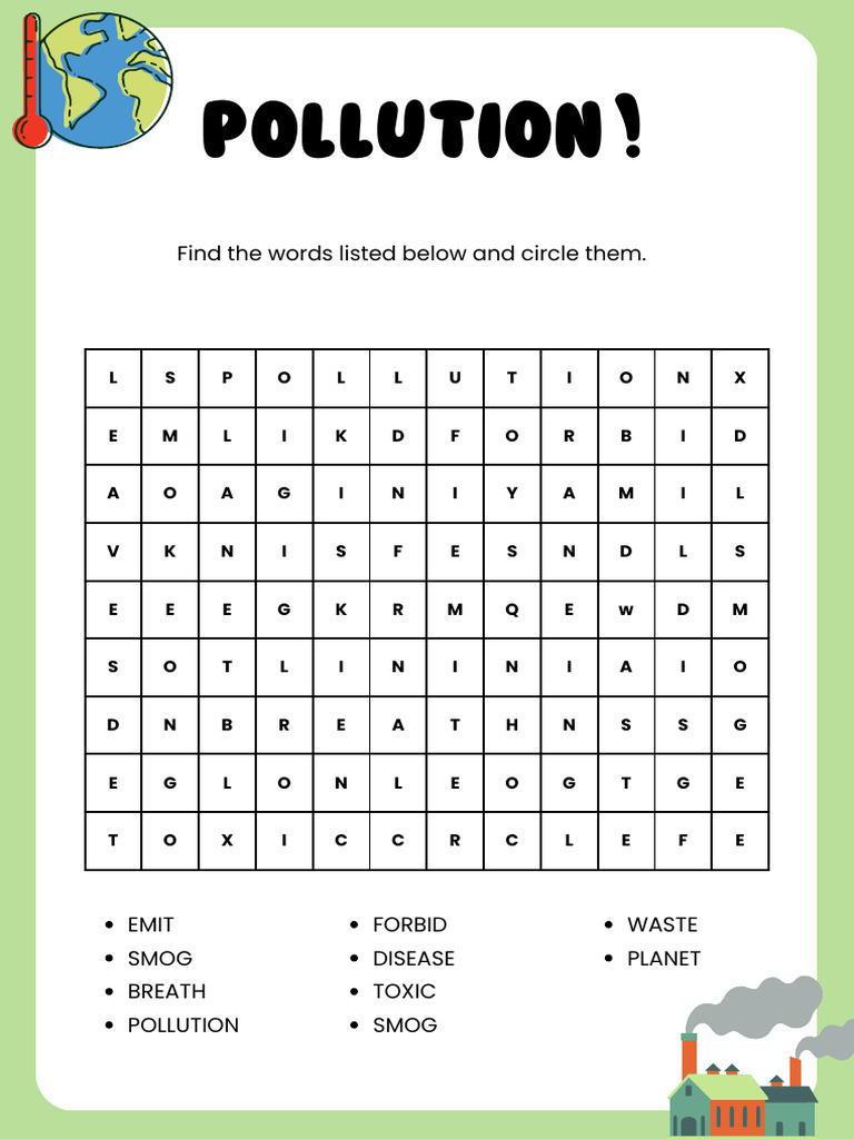 Science Plant Life Cycle Word Search Worksheet in White Green Nature ...