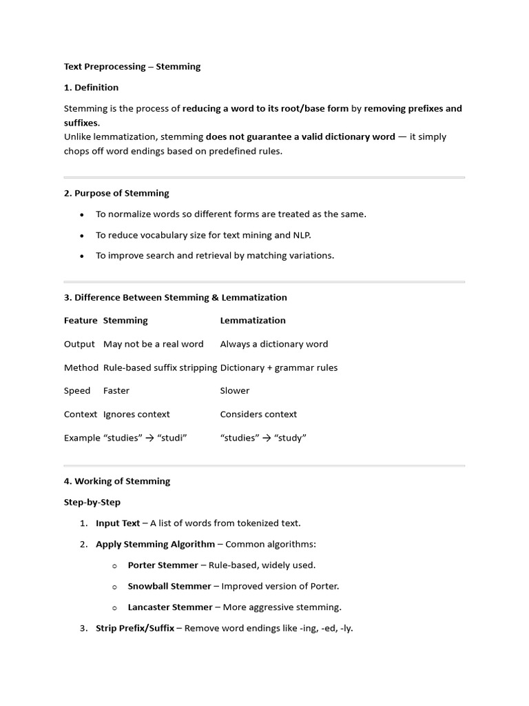 2.3text Preprocessing Stemming | PDF | Information Retrieval | Applied ...