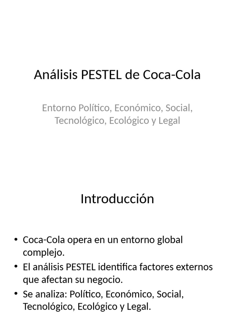 Análisis PESTEL de Coca-Cola | PDF