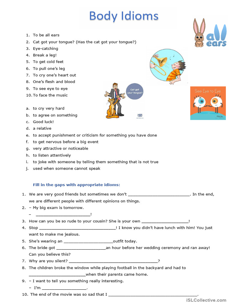 Body Idioms and Their Meanings | PDF