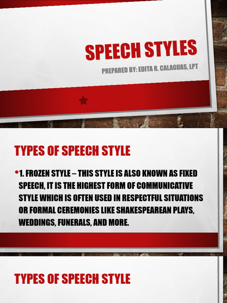 Understanding Speech Styles Explained | PDF