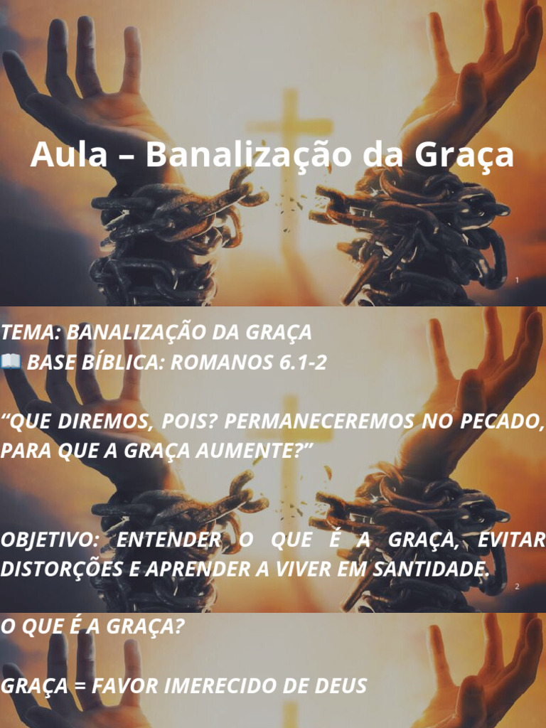 Banalização da Graça e Santidade | PDF | Graça no cristianismo | Pecado