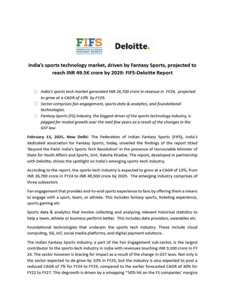 FIFS Deloitte Press Release 1 | PDF | Innovation | Economies