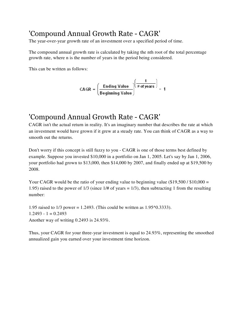 Understanding Compound Annual Growth Rate | PDF