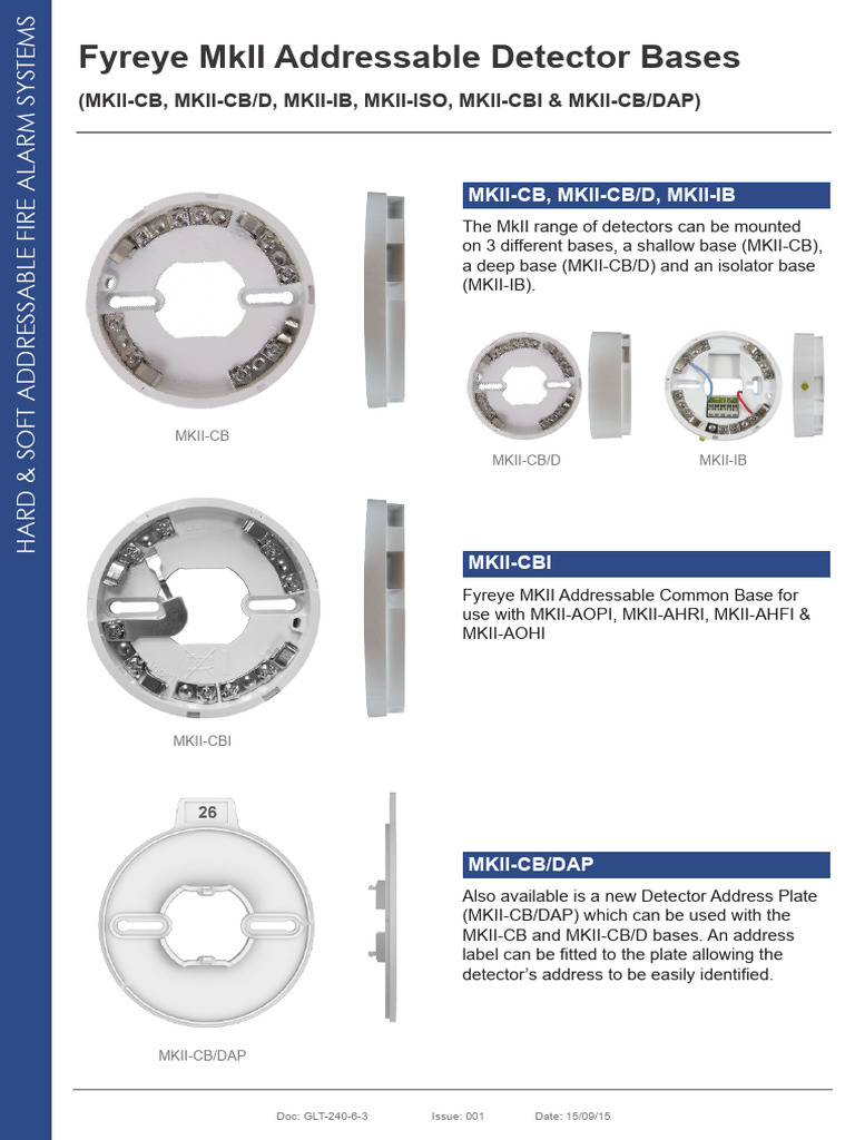 Fyreye MKII Addressable Fire Alarm Bases | PDF | Electrical Engineering ...
