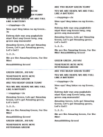 Green Team Cheer and Chant Ideas | PDF