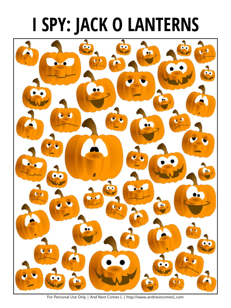 I Spy Halloween Jack o Lanterns | PDF