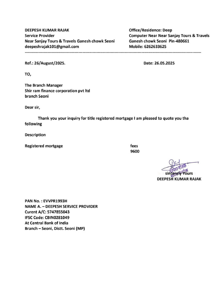 Invoice Shriram RM | PDF