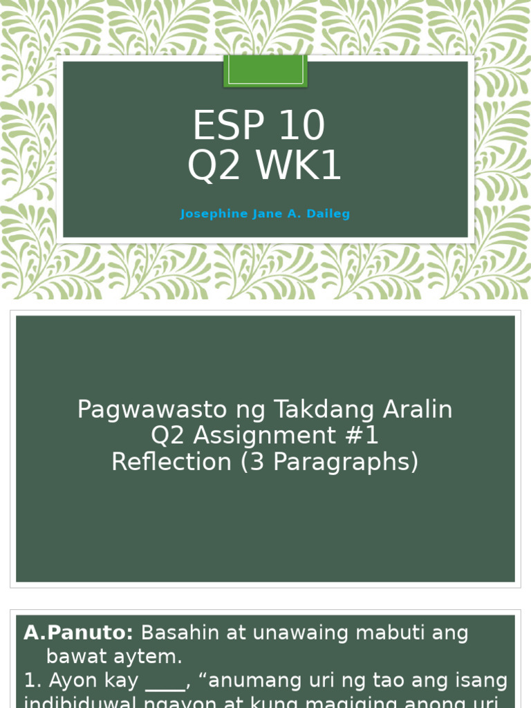 Q2 ESP10 W1 2 URI NG KILOS 2nd Session With Assignment and Q2 Activity 1 | PDF
