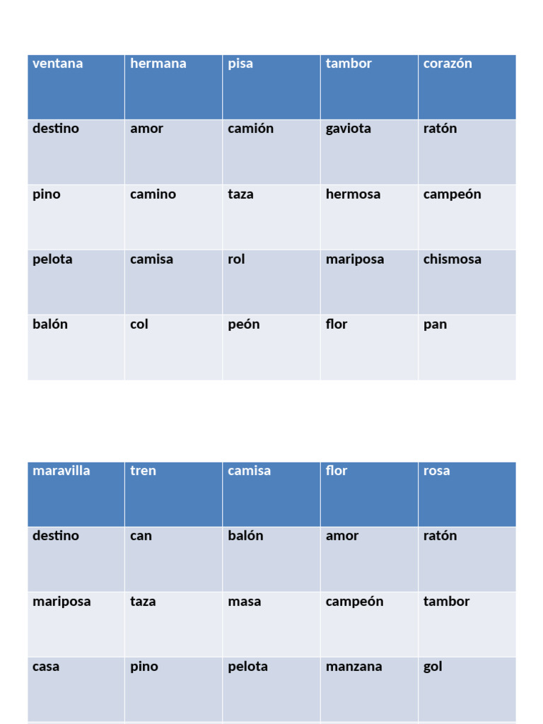 Bingo de Rimas | PDF