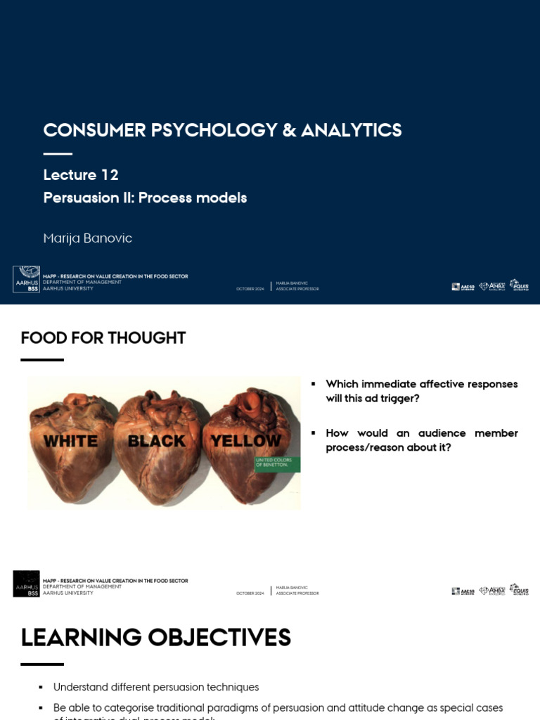 Lecture 12 - Persuasion II - Process Models | PDF | Persuasion ...