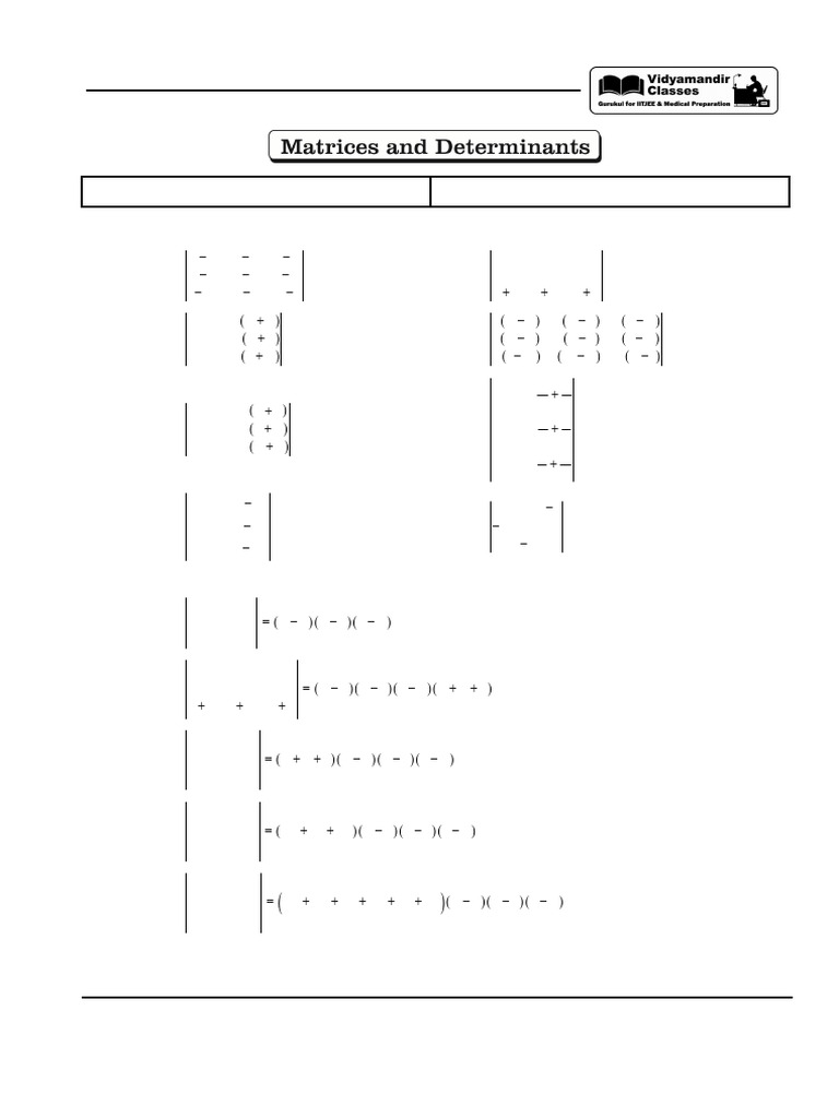Matrices and Determinants Miscellaneous Question Bank | PDF | Eigenvalues And Eigenvectors ...
