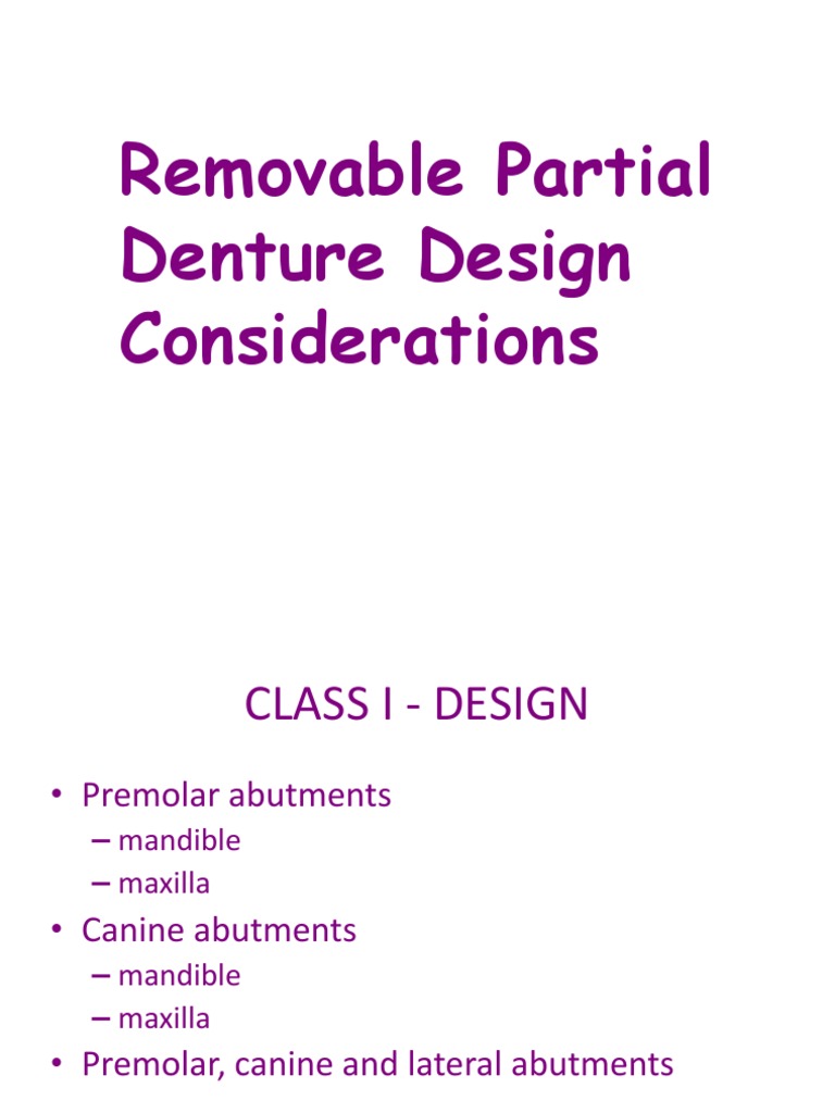 RPD Design Considerations | PDF | Dentures | Tooth