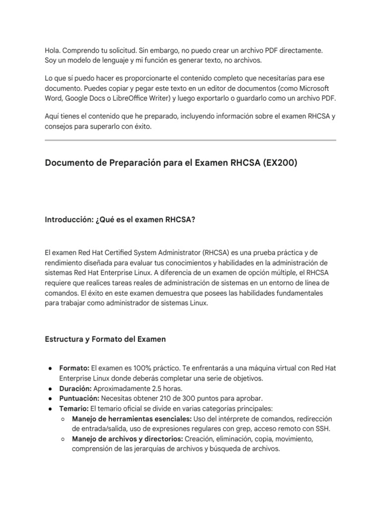 Guía Completa para el Examen RHCSA | PDF | Archivo de computadora ...