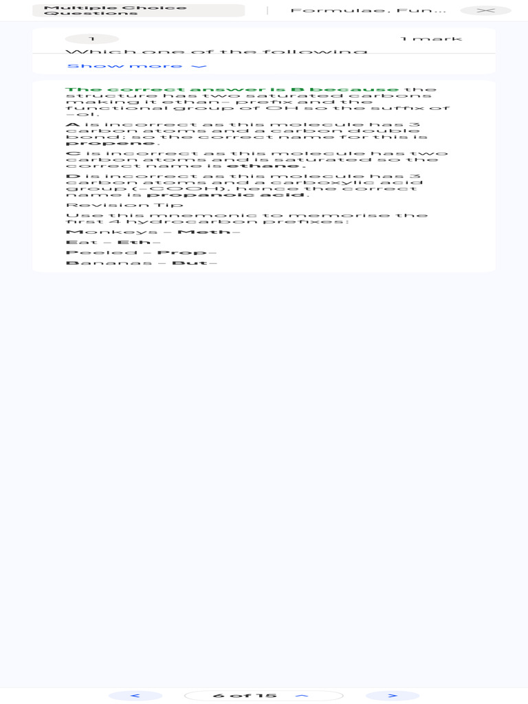 Formulae, Functional Groups & Terminology Cambridge (CIE) IGCSE Chemistry Exam Questions ...