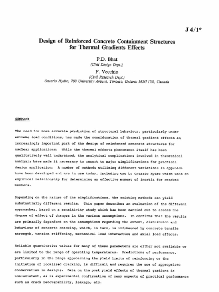 Design of Reinforced Concrete Containment Structure For Thermal ...