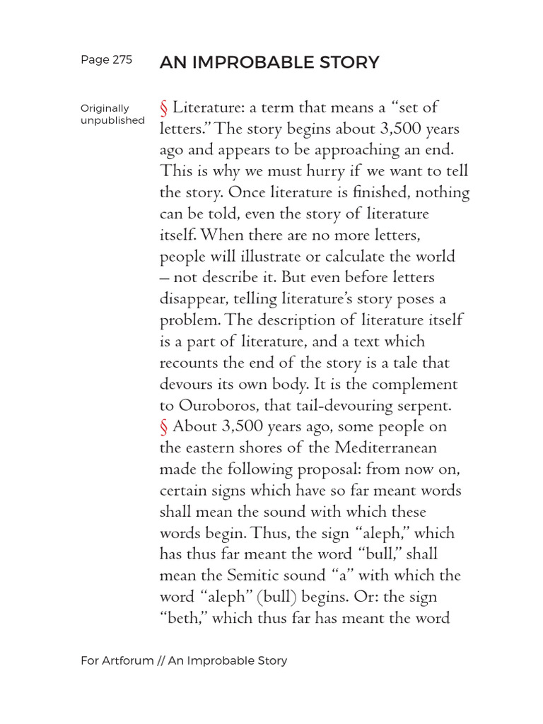 An Improbable Story - Flusser | PDF | Human Communication