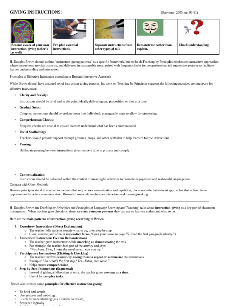 Giving Instructions | PDF | Learning | Human Communication