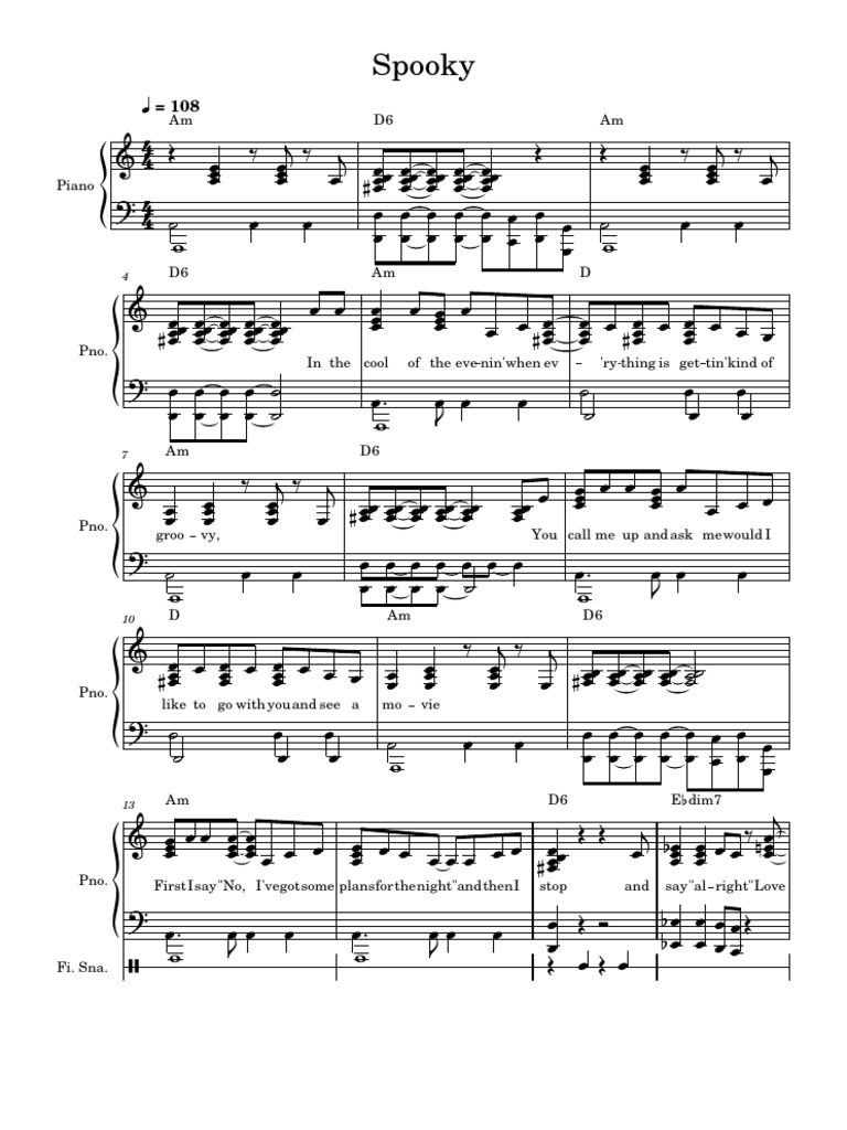Spooky Piano Sheet Music | PDF
