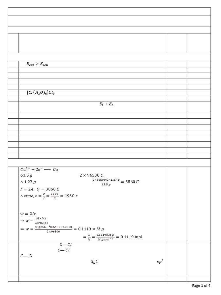 Hy Chemistry Xii SQP MS 2024-25 | PDF | Ionic Bonding | Ion