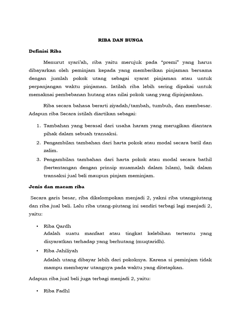 Riba Dan Bunga | PDF
