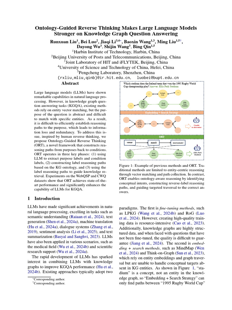 Ontology-Guided Reverse Thinking for KGQA | PDF