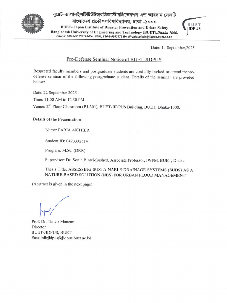 Pre-Defence Seminar Notice 15.09.2025 | PDF