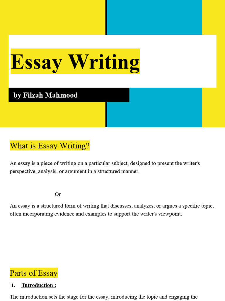 Essay Writing Ppt | PDF | Essays | Cognition