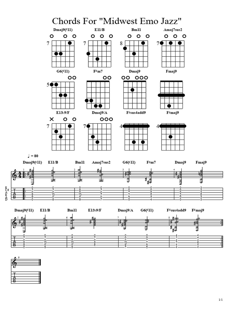 Chords For Midwest Emo Jazz In Daeac E Pdf