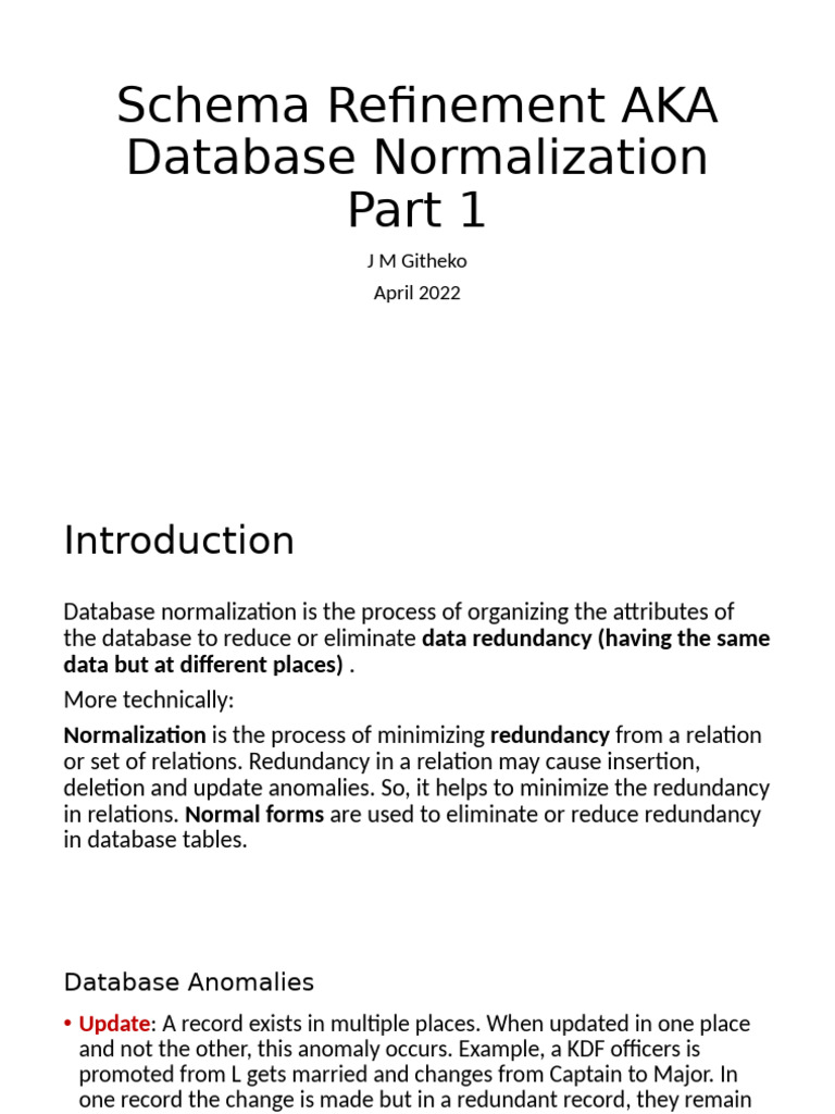 Database Normalization Explained: Part 1 | PDF | Databases ...