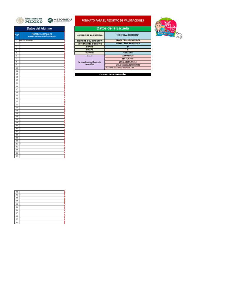 1°y2°? EIA Registro Valoracion César Benavides | PDF