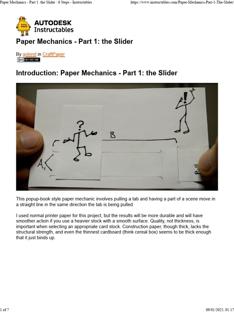 Paper Mechanics: Slider Technique | PDF | Paper | Paperboard