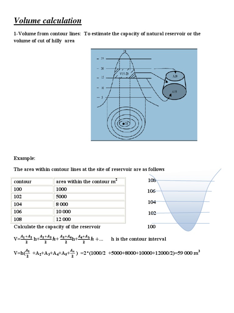 Volume Calculation Lecture | PDF | Contour Line | Elevation