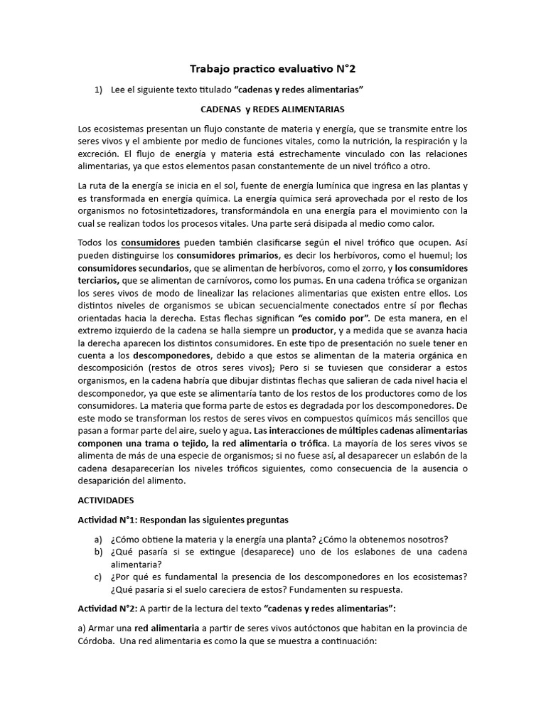 Redes Alimentarias | PDF | Red alimentaria | Ecología