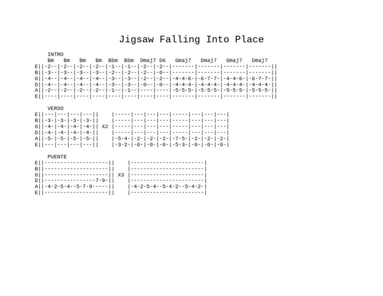 Jigsaw Falling Into Place | PDF