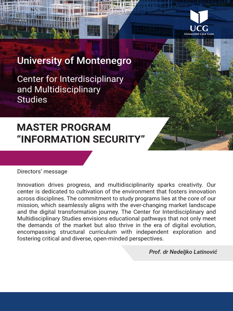 University of Montenegro Master Information Security | PDF ...
