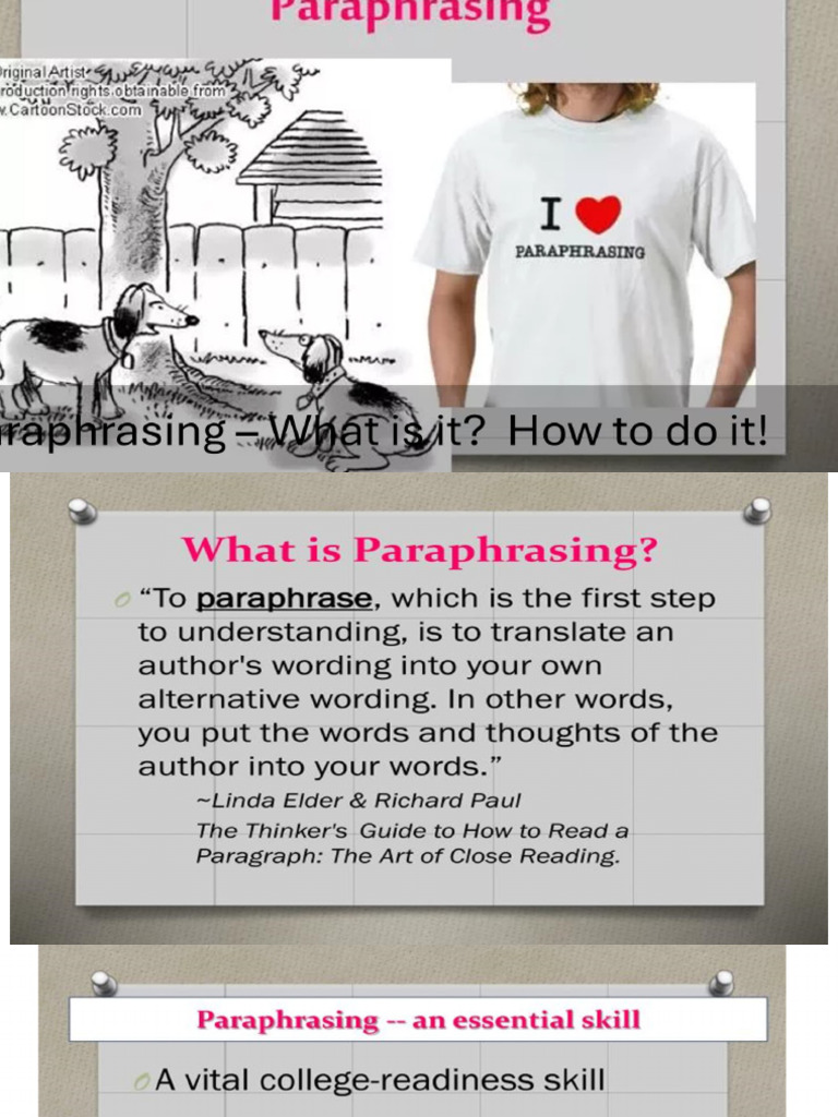 Paraphrasing - What Is It How To Do It | PDF