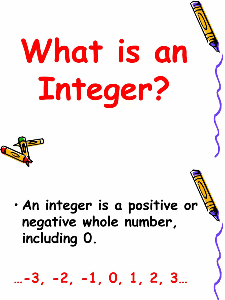 Integers Powerpoint | PDF